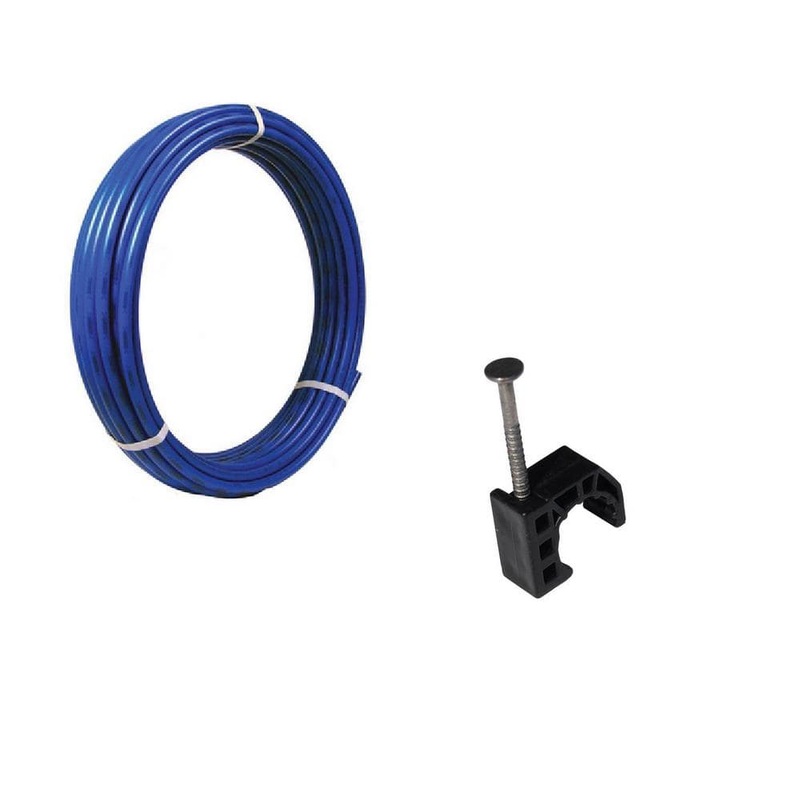 1/2 in. x 100 ft. Coil Blue PEx Pipe and 10-Pack 1/2 in. Talon Clamps ...
