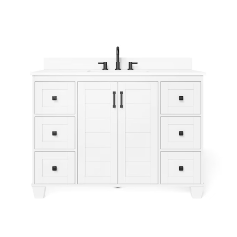 allen + roth Rigsby 48-in White Undermount Single Sink Bathroom Vanity ...