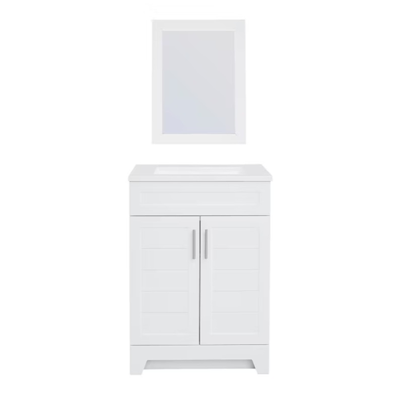 Style Selections Kirkman 24-in White Single Sink Bathroom Vanity with ...