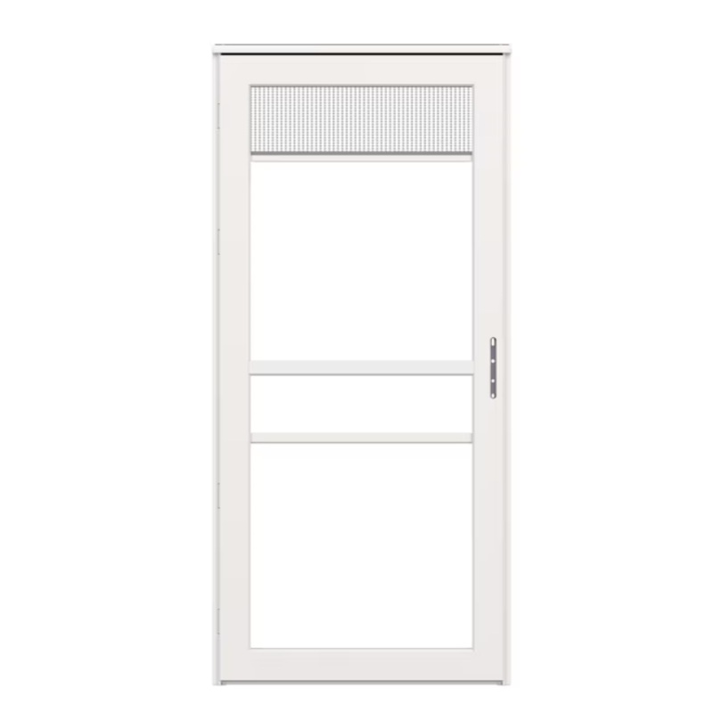 LARSON Platinum 36-in x 96-in White Linen Full-view Retractable Screen ...